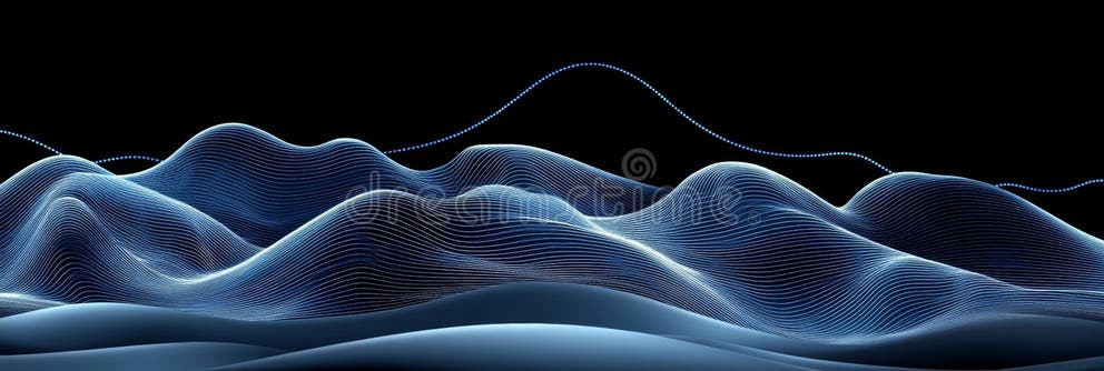 Abstract Neon Landscape with Data Visualization and Modern Digital Art ...