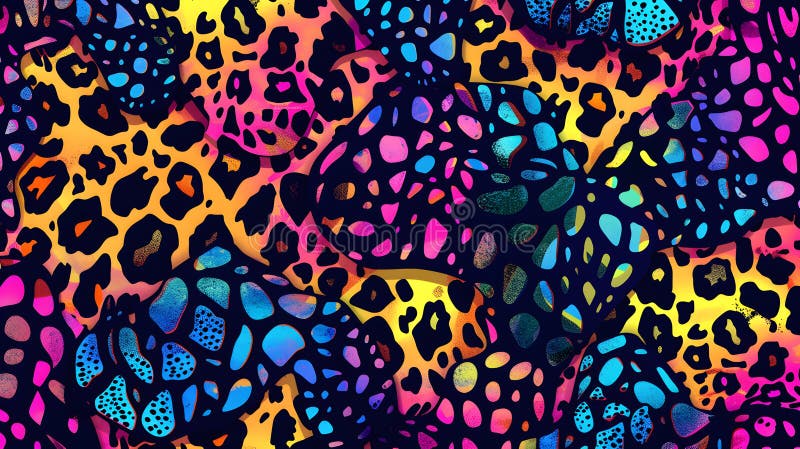 Abstract Neon Leopard Print Seamless Pattern Stock Illustration ...