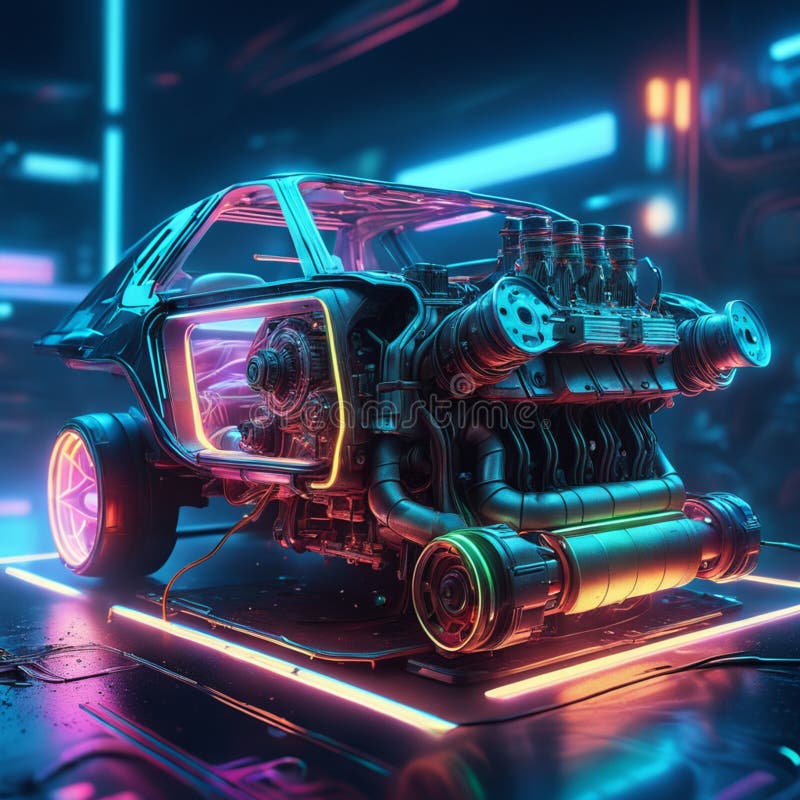 Jet Engine with Glowing Turbine Blades. it Demonstrates the Power and ...