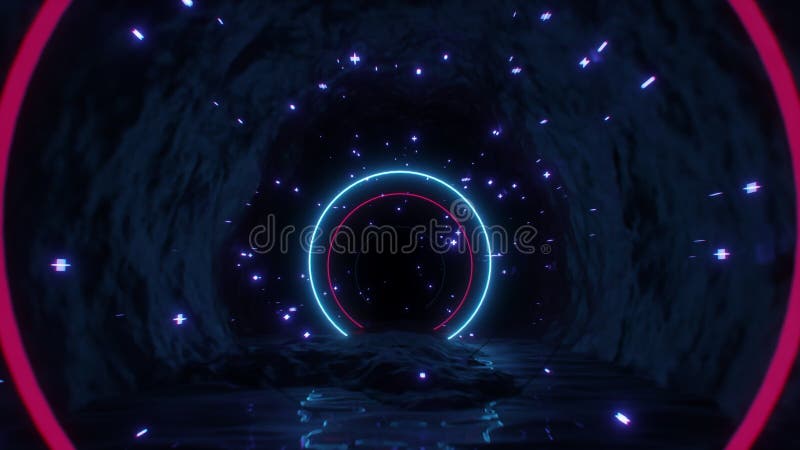 Abstract Neon Light in Cave, VJ Loop Stock Footage - Video of line ...