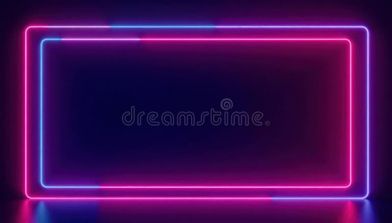 Abstract Neon Light Frame, Colorful Rectangular Border, Glowing Effect, Shiny, Shape, Colorful ...