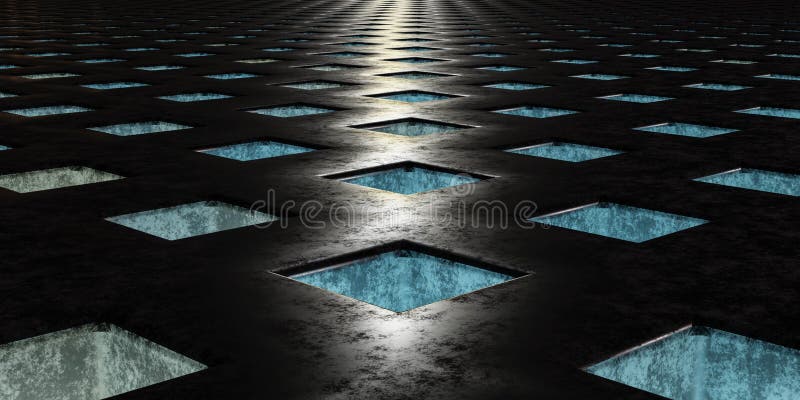 Abstract Neon Light Geometric Pattern Background 3d Render Illustration ...