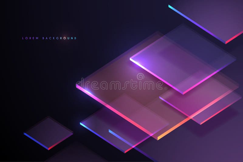 Abstract Neon Light Geometry Background Stock Vector - Illustration of ...