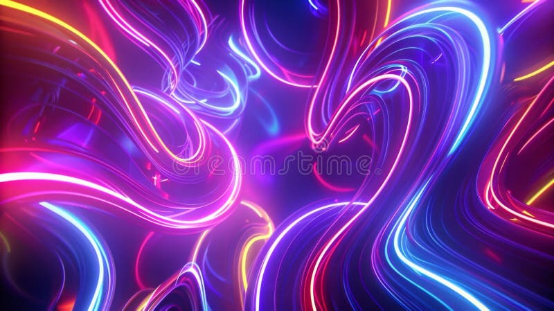 Abstract Neon Light Patterns Dance and Swirl Creating a Bold and ...