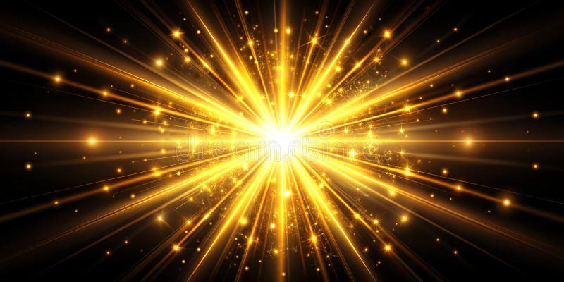 Abstract Neon Light Rays Background Gold Light Glowing Light Burst ...