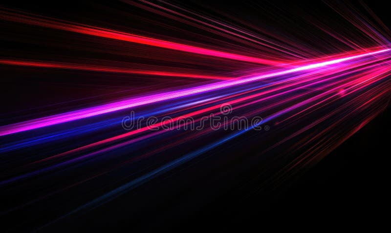 Abstract Neon Light Rays in a Dynamic Speed Burst Stock Illustration ...