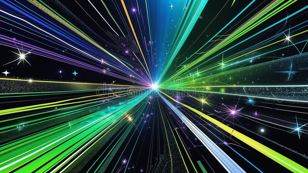 Abstract Neon Light Streaks Creating a Futuristic Visual Effect Stock ...