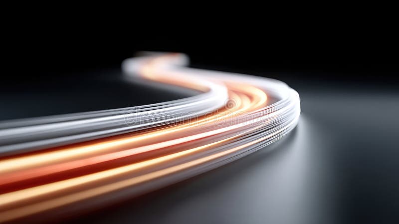 Abstract Neon Light Streaks Curved in Dynamic Motion Stock Illustration ...