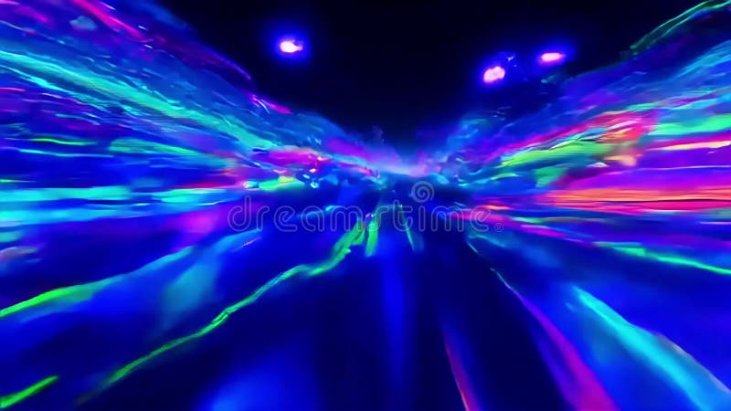 Moving through Abstract Neon Light Tunnel Seamless Loop Background ...