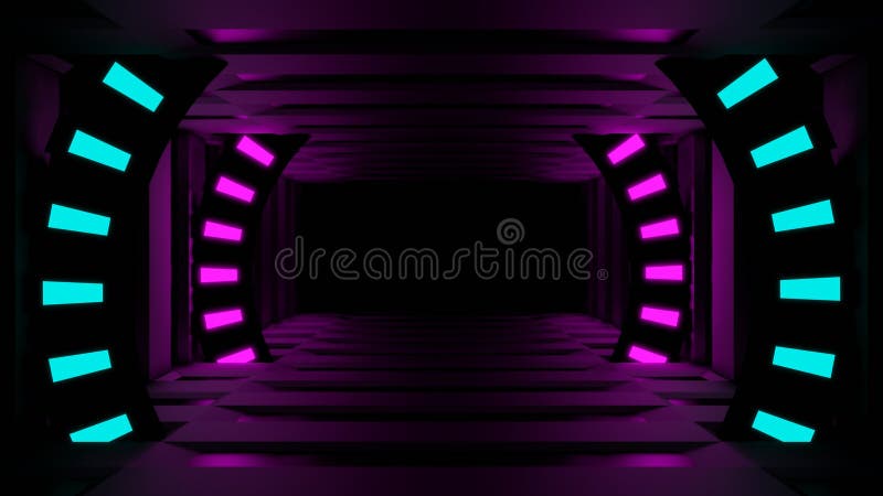Abstract Neon Light Studio, Appearing Glowing Pink Blue Flickering ...