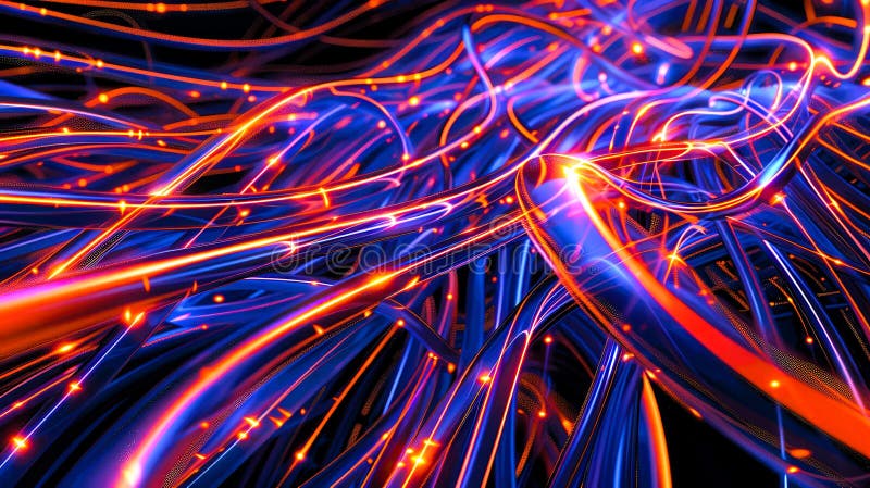 Abstract Neon Light Trails Creating a Vibrant and Dynamic Flow ...