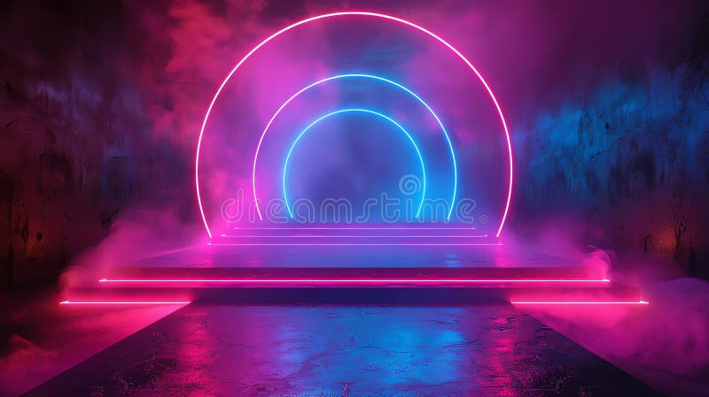 Abstract Neon Lights Background with Smoke and Fog. Blue and Pink ... Abstract Neon Lights Background with Smoke and Fog. Blue and Pink ...