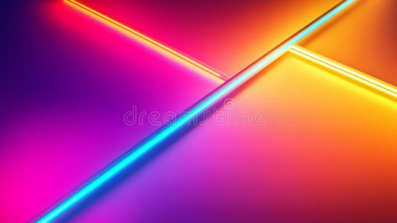 Abstract Neon Lights Crossing on Gradient Background Stock Illustration ...