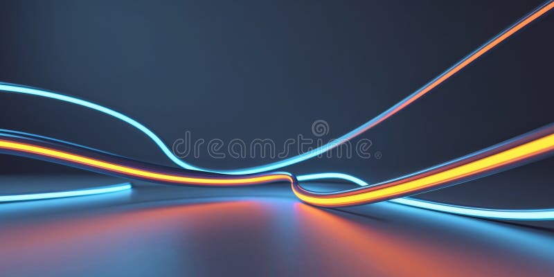 Abstract Neon Lights Curve Design Background Stock Photo - Image of ...