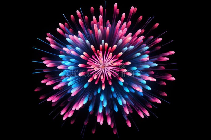 Abstract Neon Lights Fireworks Stock Illustration - Illustration of ...