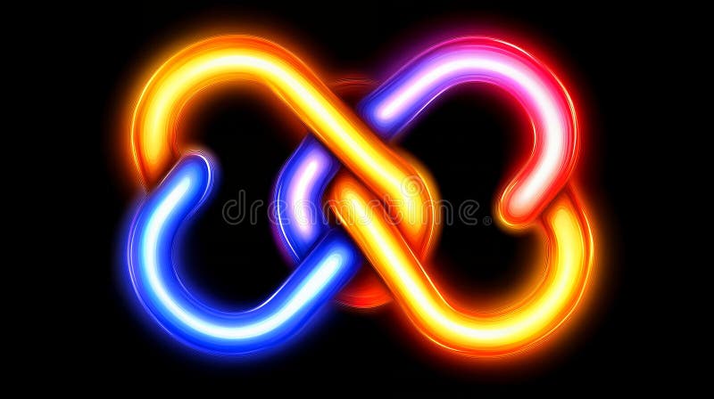 Abstract Neon Lights Intertwined Design Glowing Bright Colorful ...