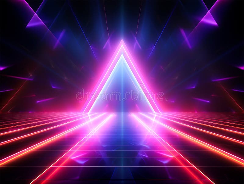 Abstract Neon Lights of Red and Purple Color Stock Illustration ...