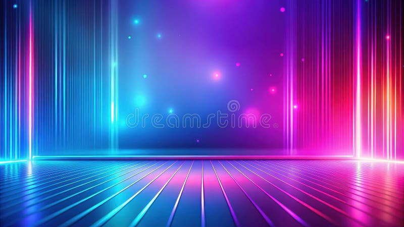 Abstract Neon Lightscape Futuristic Glowing Lines and Colorful Stage ...