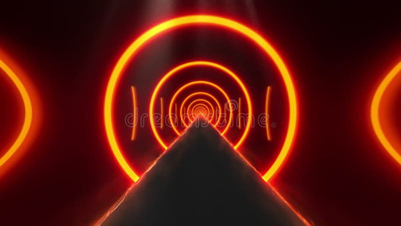 Abstract Neon Line Loop Animation.Rectangular Frame with Running Lights ...