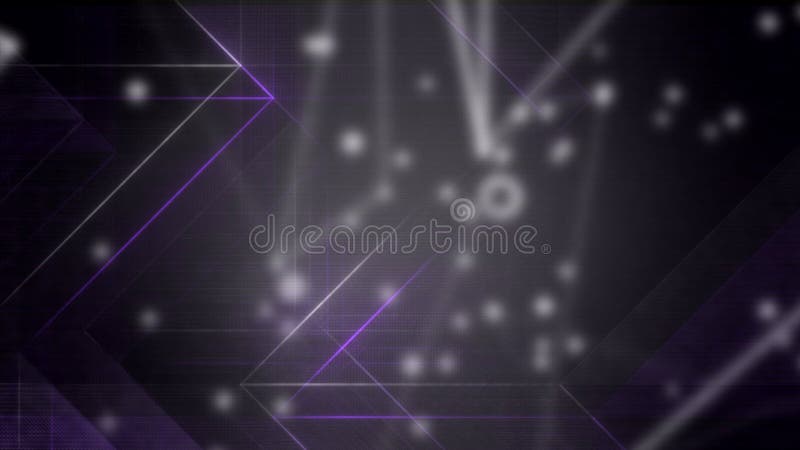 Abstract Neon Lines, Angles, and Dots on a Black Background. Motion ...