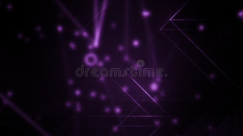 Abstract Neon Lines, Angles, and Dots on a Black Background. Motion ...