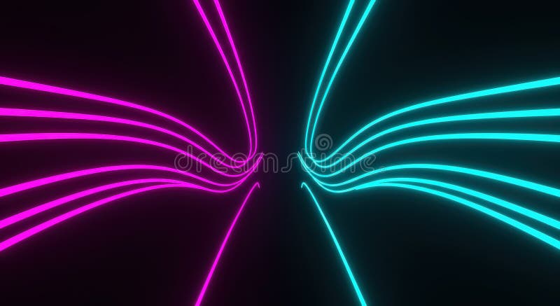 Neon Curves Abstract stock illustration. Illustration of digital ...