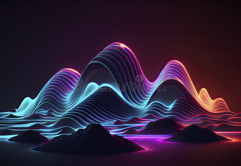 Abstract Neon Lines. Generative Ai Stock Illustration - Illustration of ...