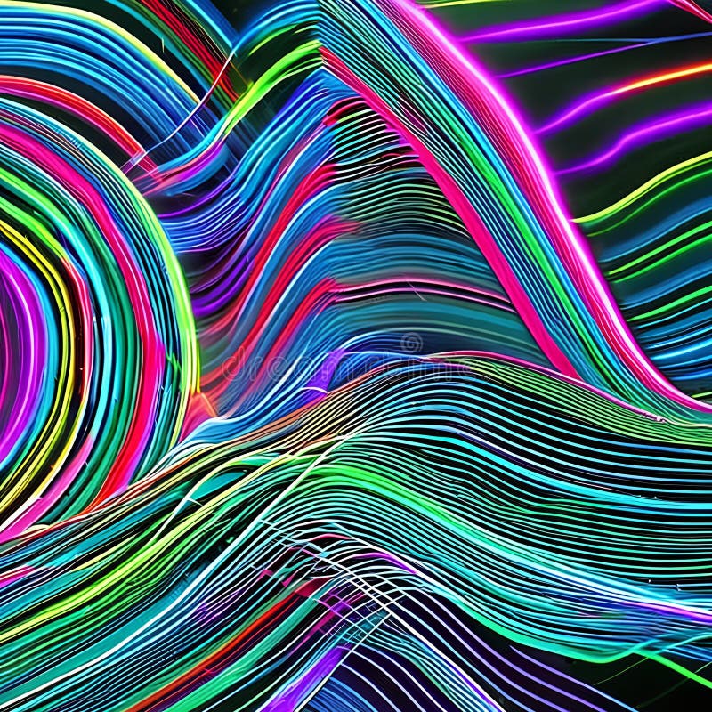 1004 Abstract Neon Lines: a Vibrant and Dynamic Background Featuring ...