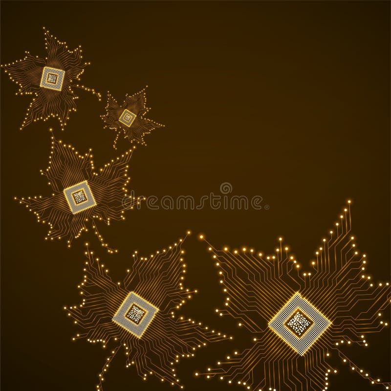 Abstract Neon Maple Leaves with Cpu Stock Vector - Illustration of ... Abstract Neon Maple Leaves with Cpu Stock Vector - Illustration of ...
