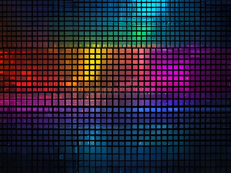Abstract Neon Mosaic Pattern Pixel Background Illustration Stock ...