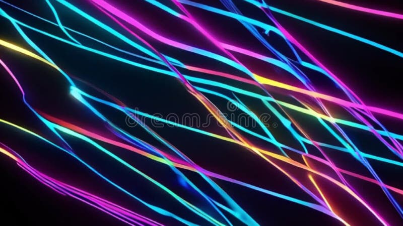 Abstract Neon Multicolor Lines Background, Motion Stock Footage - Video ...