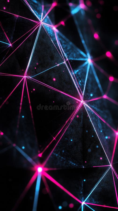 Minimalistic Web Network Design Abstract Lines Pink Background Stock ...