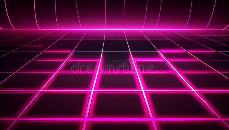 An Abstract Neon Pattern of Glowing Technology Generated by AI Stock ...