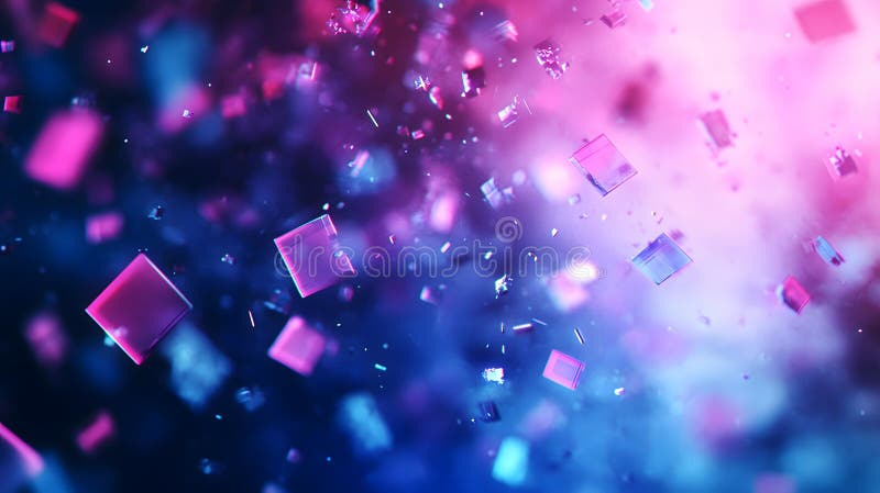 Abstract Neon Pink Blue Cubes Falling Background Royalty Free Image ...