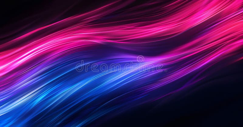 Abstract Neon Pink & Blue Gradient Swirls Stock Illustration ...