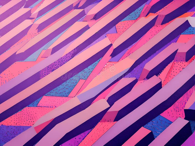 Abstract Neon Pink Purple and Blue Psychedelic Pattern with Halftone ...