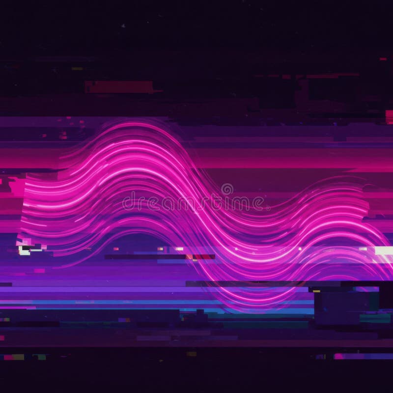 Abstract Neon Pink Wave Glitch Art Background Stock Illustration - Illustration of background ...