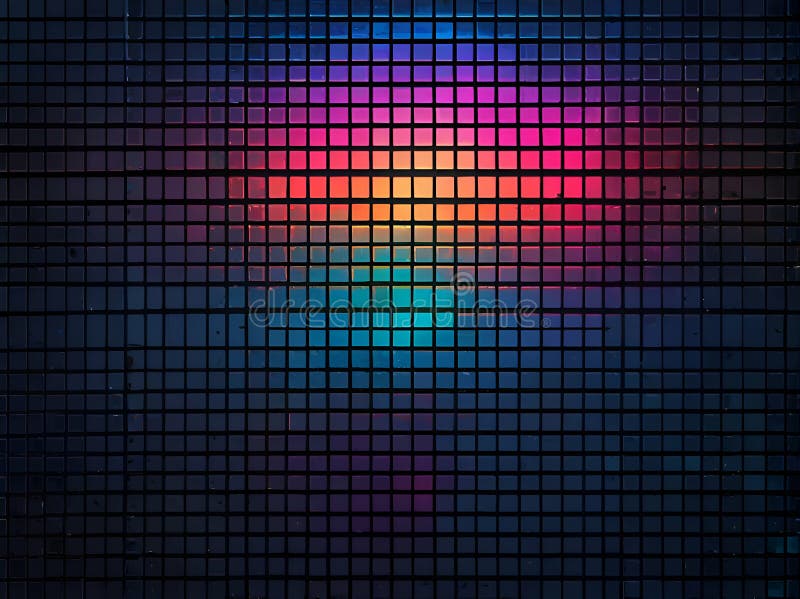 Abstract Neon Pixel Mosaic Pattern Background Illustration Stock ...