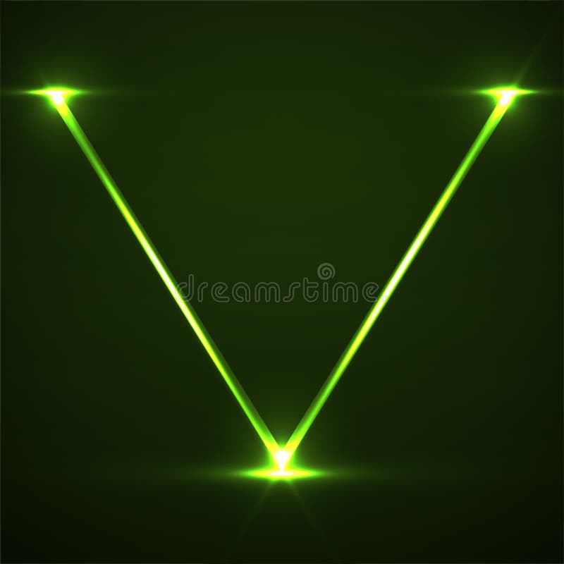 Abstract Neon Pyramid with Glowing Lines Stock Illustration ...