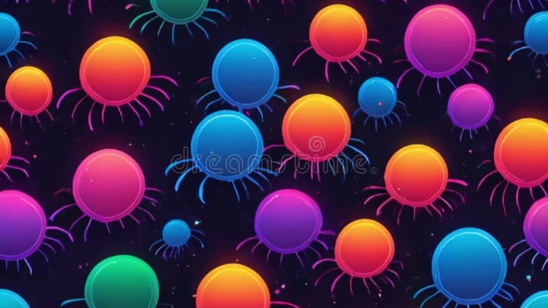 Abstract Neon Rainbow Color Blobs Dark Background, Motion Stock Footage ...
