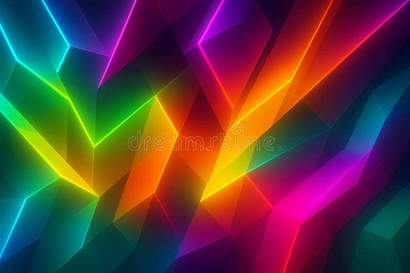 Rainbow Polygon Tech Future Exhibition Board Stock Illustrations – 1 ...