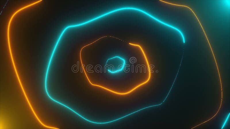 Abstract Neon Random Shapes with Illumination, 3d Render Backdrop ...
