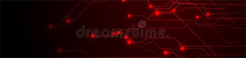 Abstract Neon Red Tech Circuit Board Lines Background Stock Vector ...