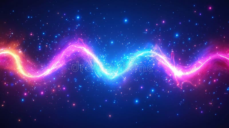 Abstract Neon Ribbon Wave Design with Dynamic Motion Effects for Modern ...