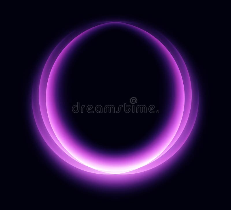 Abstract Neon Ring, Glowing Round Frame, Magic Border, Abstract ...