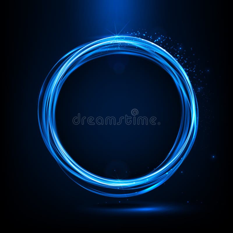 Abstract Neon Ring. Light Effect. the Whirlwind of Shiny Particles ...