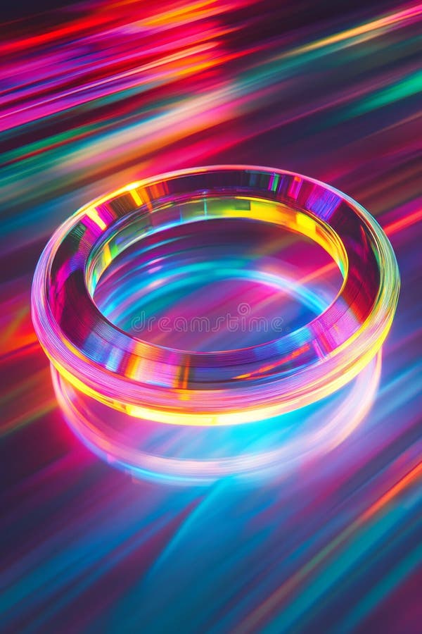 Abstract Neon Ring in Vivid Colors Stock Illustration - Illustration of ...