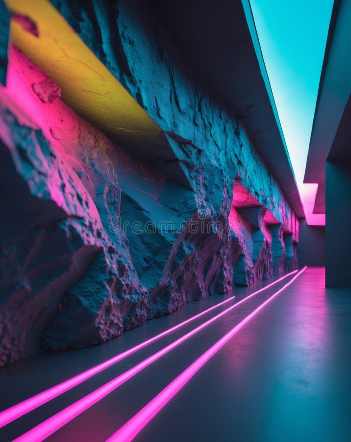 Abstract Neon Rock Wall Background Texture. Stock Image - Image of ...