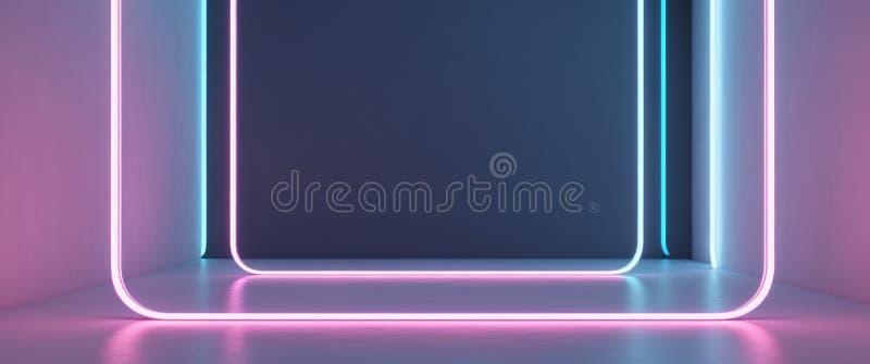 Abstract Neon Room Pink Blue Lighting Design Stock Photo - Image of ...