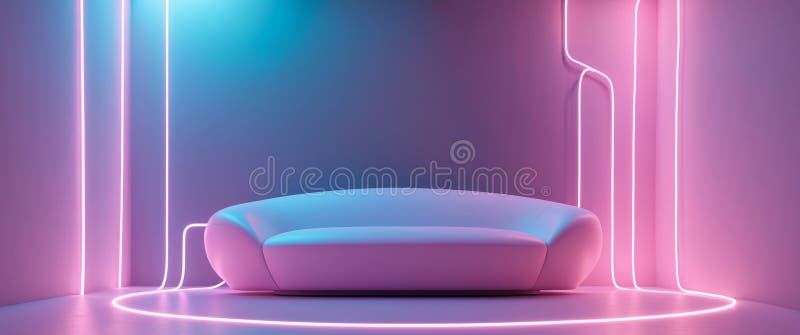 Abstract Neon Room Pink Blue Lighting Design. Stock Photo - Image of ...